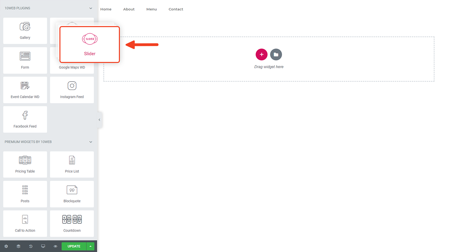 Slider Widget – 10Web Help Center