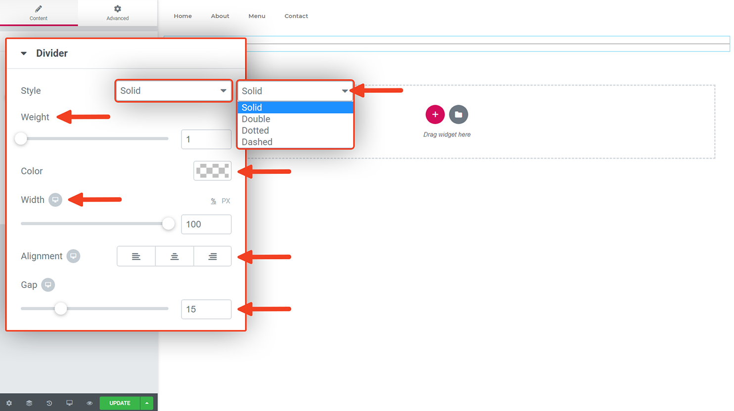 Divider Widget – 10Web Help Center