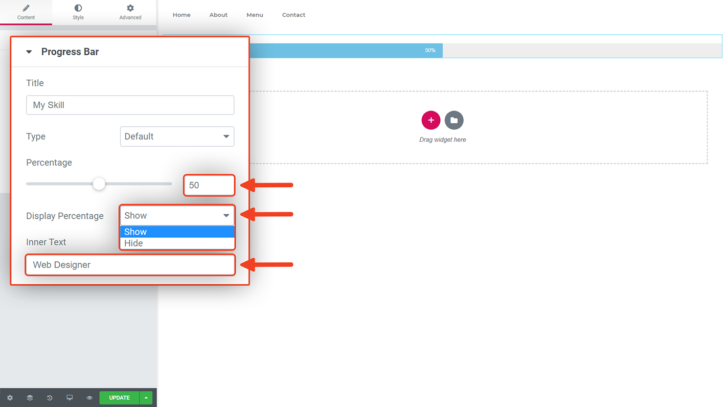 Progress Bar Widget – 10Web Help Center