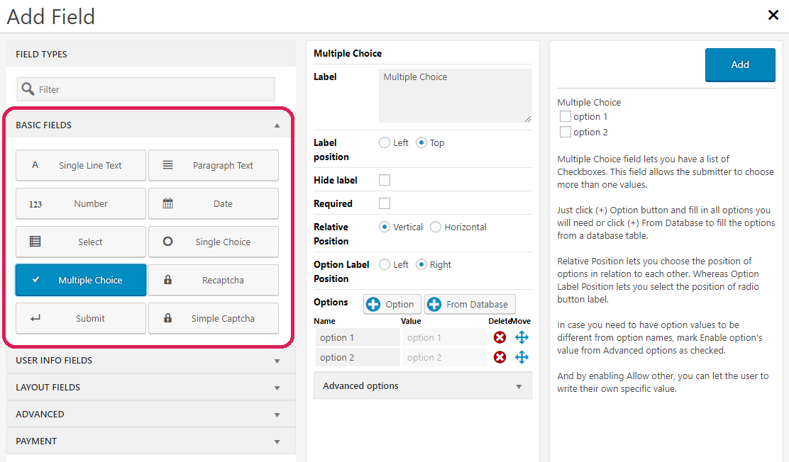 Form Fields Basic 10Web Help Center